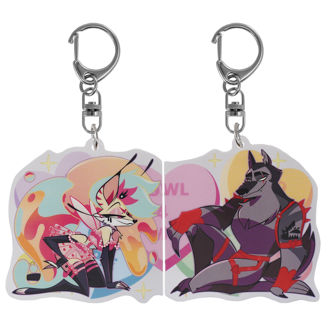 Bee x Vortex - Valentines 2025 Couple Magnet Acrylic Keychain – Shark Robot