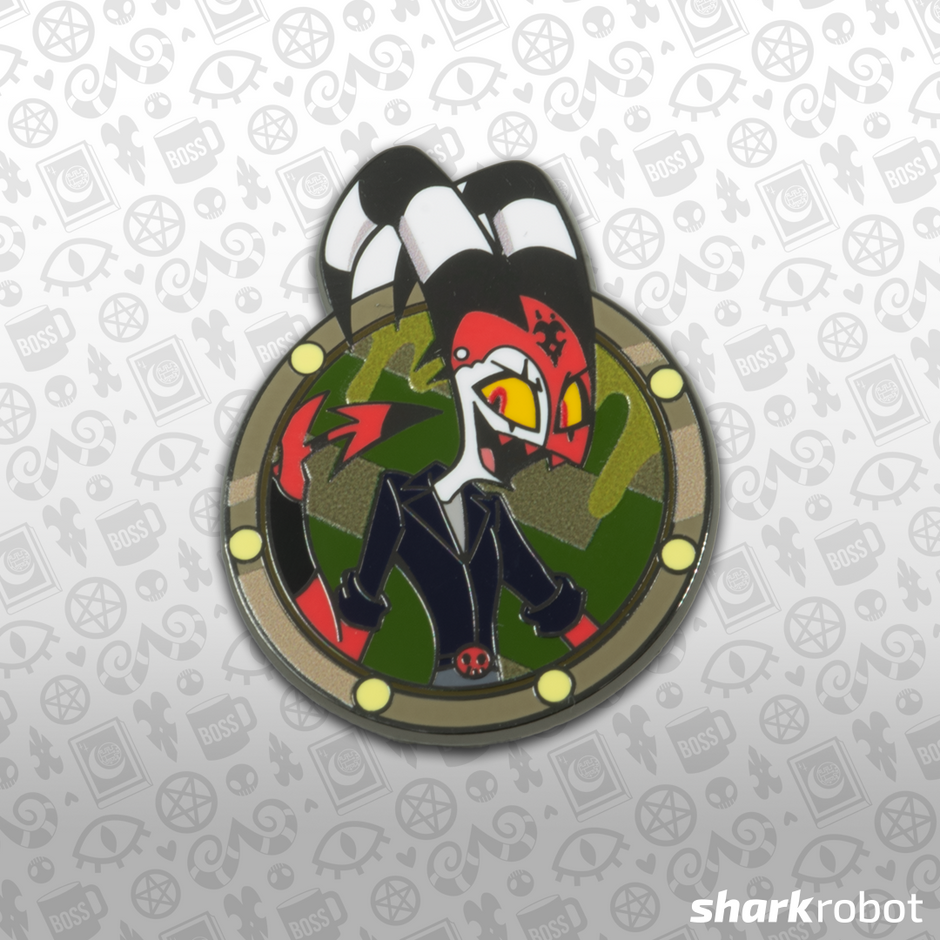 Flashback Blitz Enamel Pin – Shark Robot